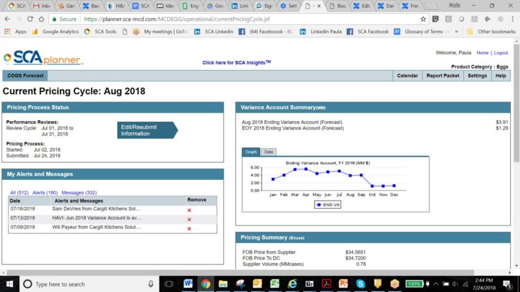 Sample SCA screen shot - SCA